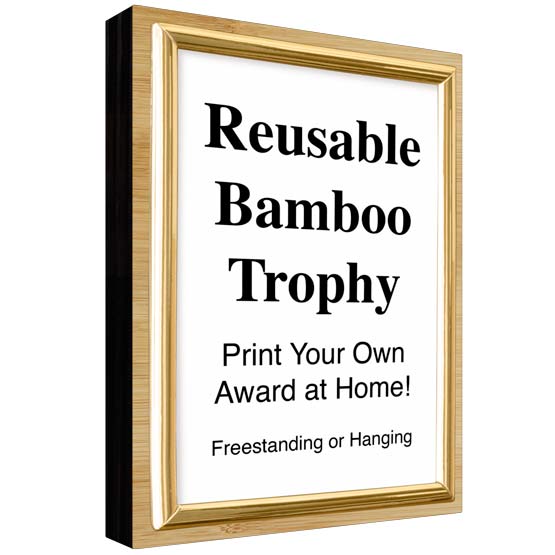 Reusable Bamboo Trophy, Custom Trophies | PlaqueMaker