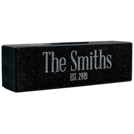 Engraved Family Granite Pillar with Last Name | PlaqueMaker.com