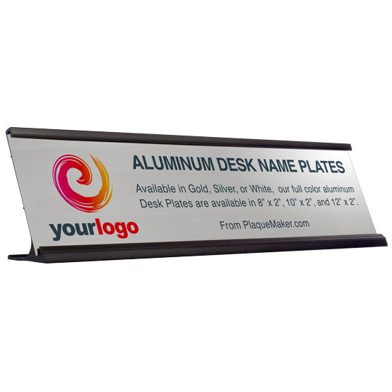 Desk Plate - Aluminum Desk Name Plaque | PlaqueMaker.com