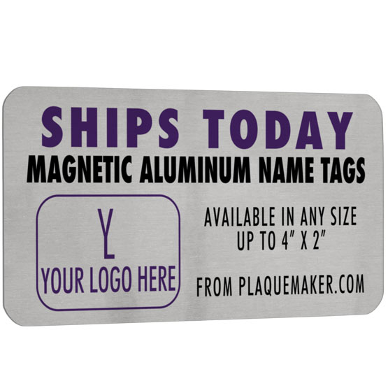 Custom Aluminum Name Tag, Ships Today | PlaqueMaker.com