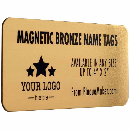 Magnetic Name Badge - Bronze Tag | PlaqueMaker.com