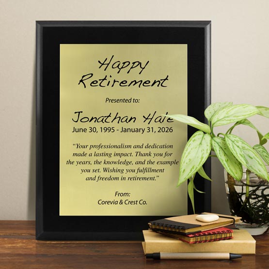 Happy Retirement Plaques, Custom Gifts | PlaqueMaker