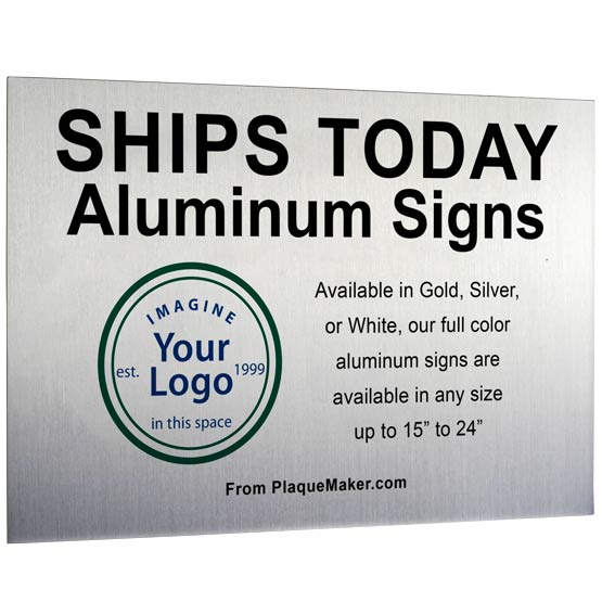 Custom Aluminum Signs & Plates, Ships Today | PlaqueMaker.com