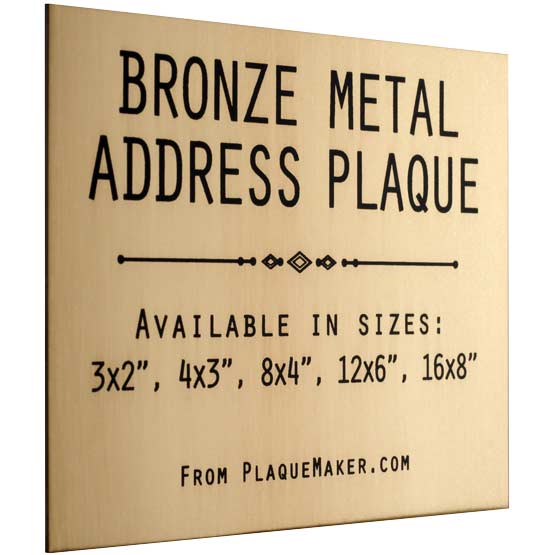 Custom Address Plaques - Bronze Metal Plaques | PlaqueMaker.com
