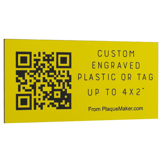 Custom QR Tags - Engraved Plastic QR Tags | PlaqueMaker.com