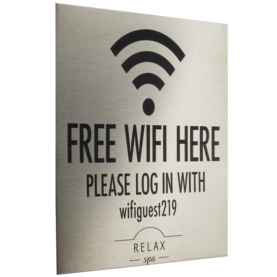 Custom Wifi Sign - Stainless Steel Wifi Sign | PlaqueMaker.com